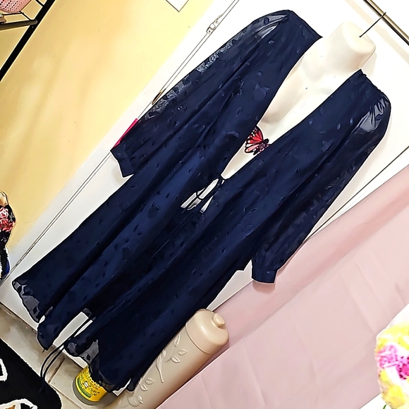 Lulus | Dresses | Lulus Cover Up Open Front Maxi Dress Navy Blue Long ...